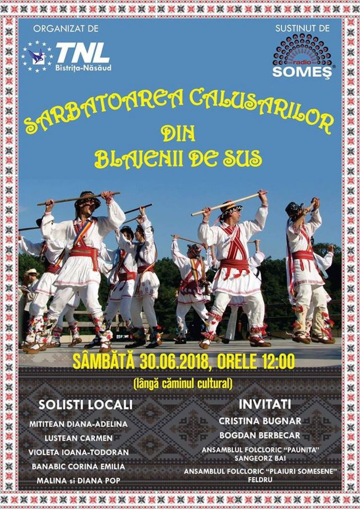 Sărbătoarea căluşarilor din Blăjenii de Sus, organizată de TNL Bistriţa ...