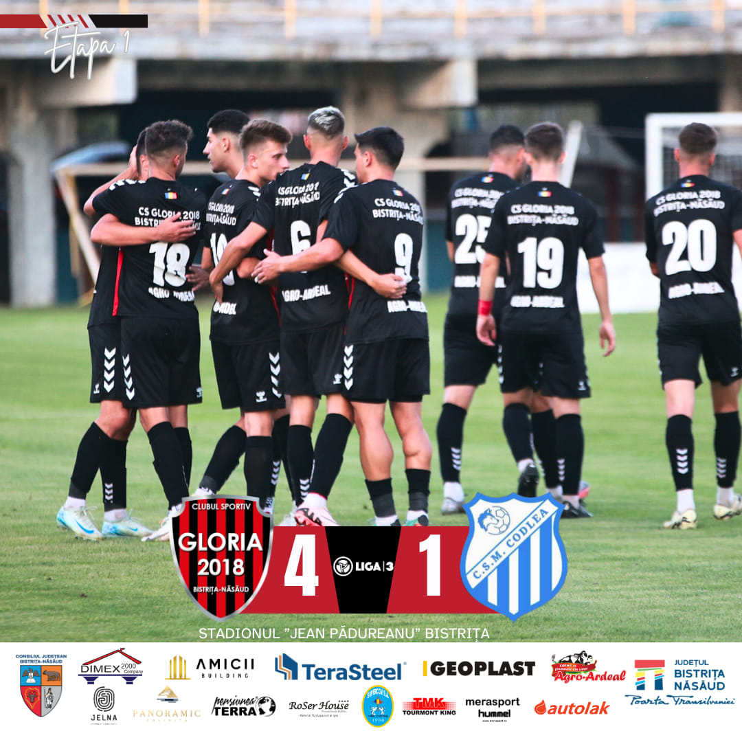 Gloria a început cu dreptul noul sezon din Liga a 3-a și e pe primul ...