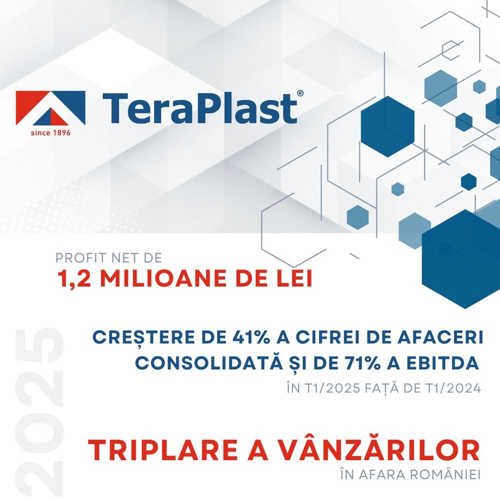 TeraPlast revine pe profit. Creșteri de două cifre în vânzări și ...